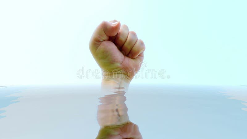 Help! Hand Stick Out of Water Stock Video - Video of gesturing, concept ...