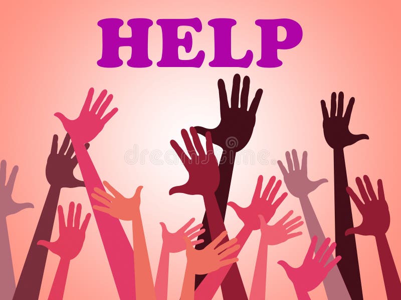 Help Hands Means Assistance Counseling and Question Stock Illustration ...
