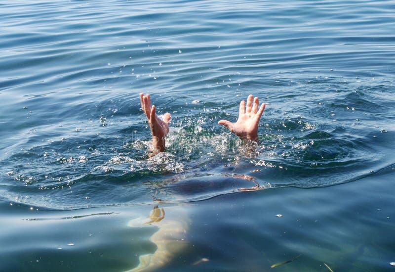 Help. Hands Stick Out of Water Stock Image - Image of reflection ...