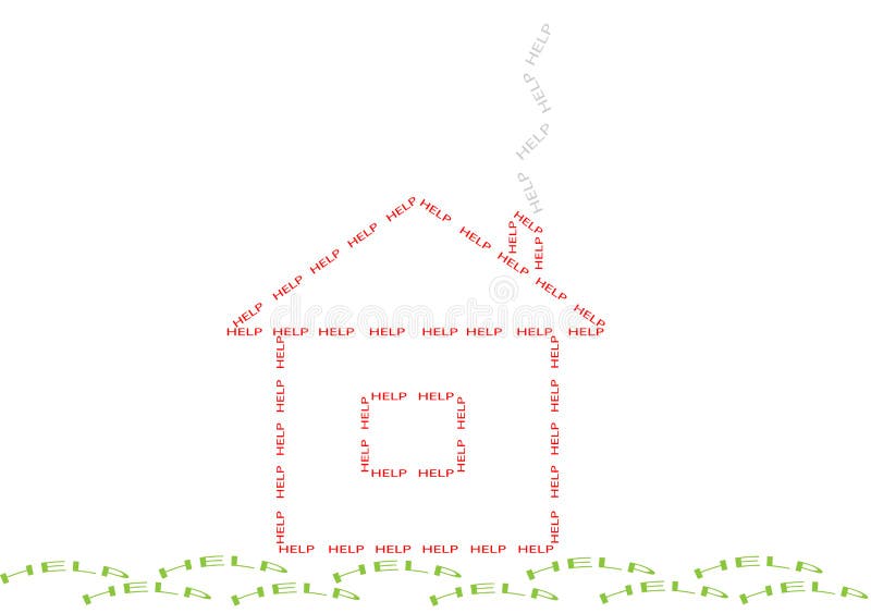 Help house stock vector. Illustration of abstract, word - 9212947