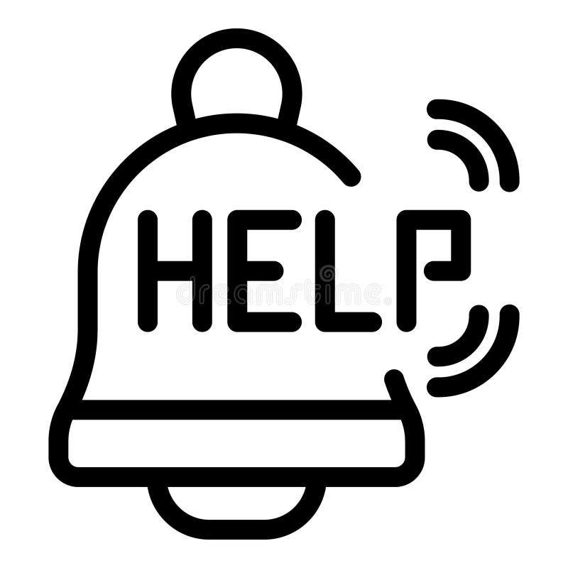 Help Icon, Alarm Bell Ringing Showing Support Request Stock Vector ...