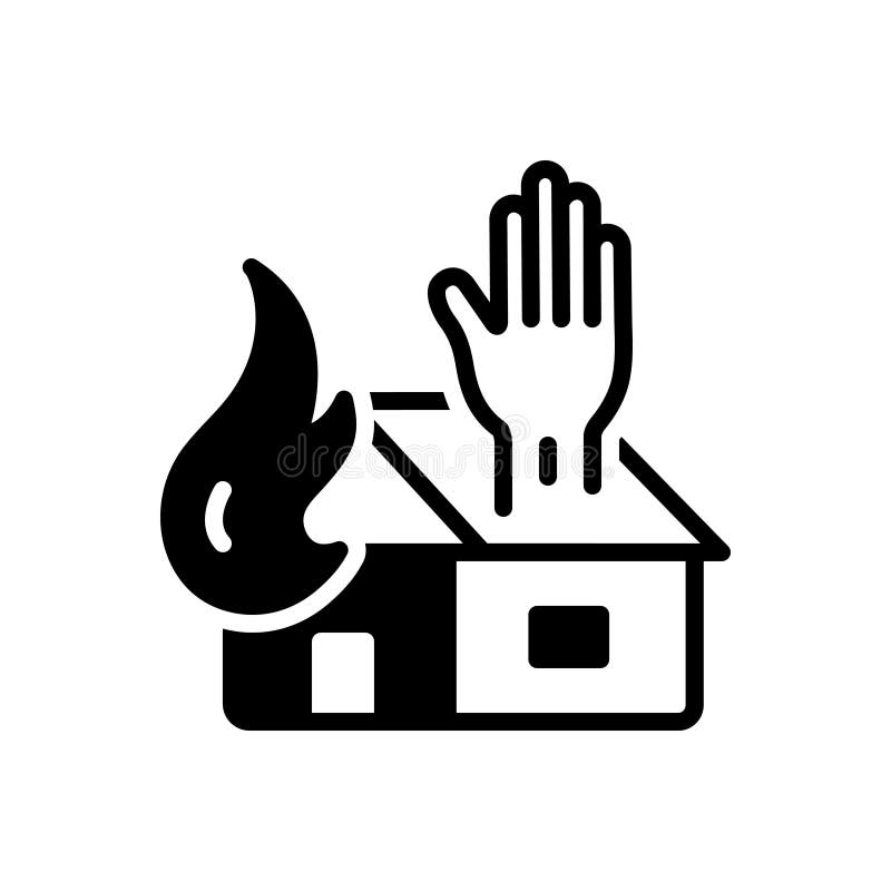 Black Solid Icon for Help, Assist and Fire Stock Vector - Illustration ...