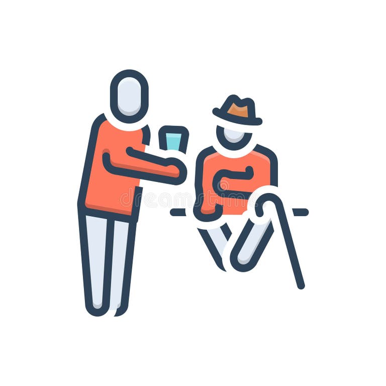 Color Illustration Icon for Help, Helping and Elderly Stock Vector ...