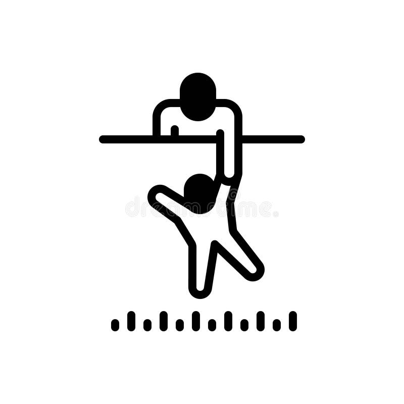 Black Solid Icon for Help, Helping and Hand Stock Illustration ...