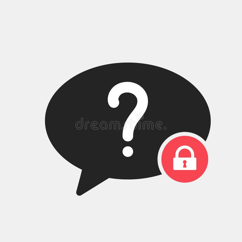 Help Icon with Padlock Sign. Help Icon and Security, Protection ...