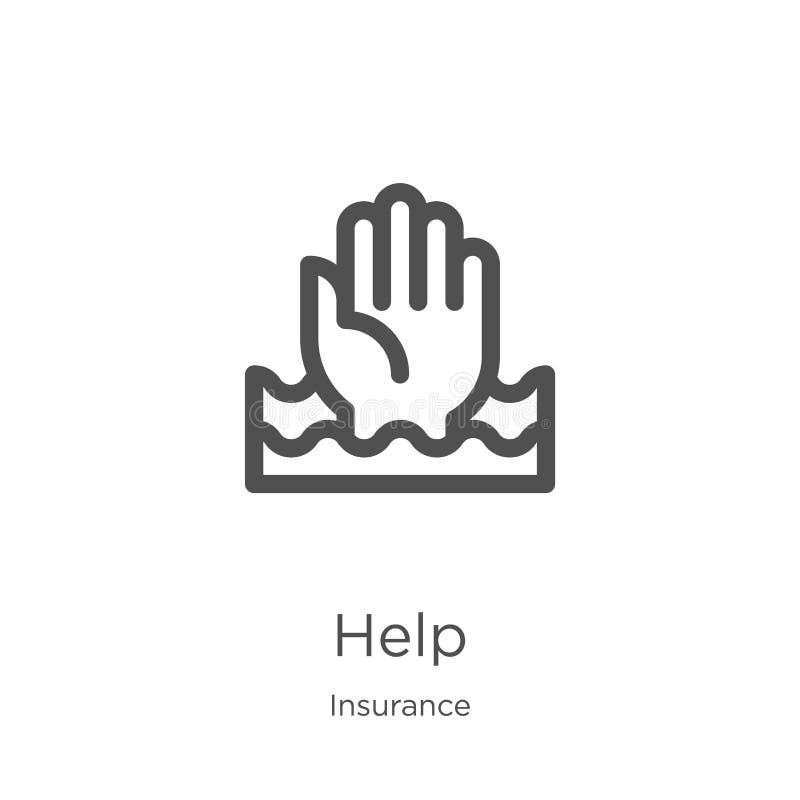 Help Icon Vector from Insurance Collection. Thin Line Help Outline Icon ...
