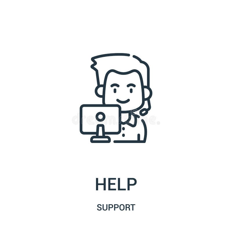 Help Icon Vector from Ecommerce Basic Collection. Thin Line Help ...