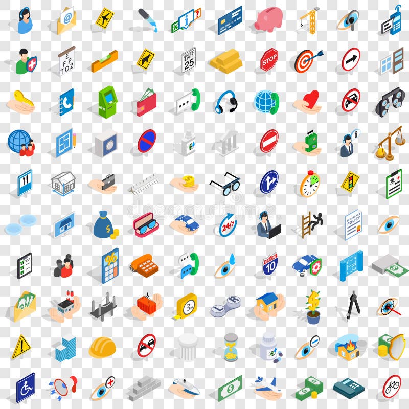 100 Help Icons Set, Isometric 3d Style Stock Vector - Illustration of ...