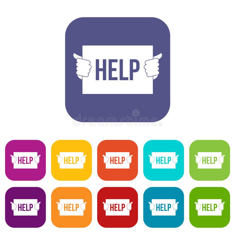 Help icons set stock vector. Illustration of help, human - 96648586