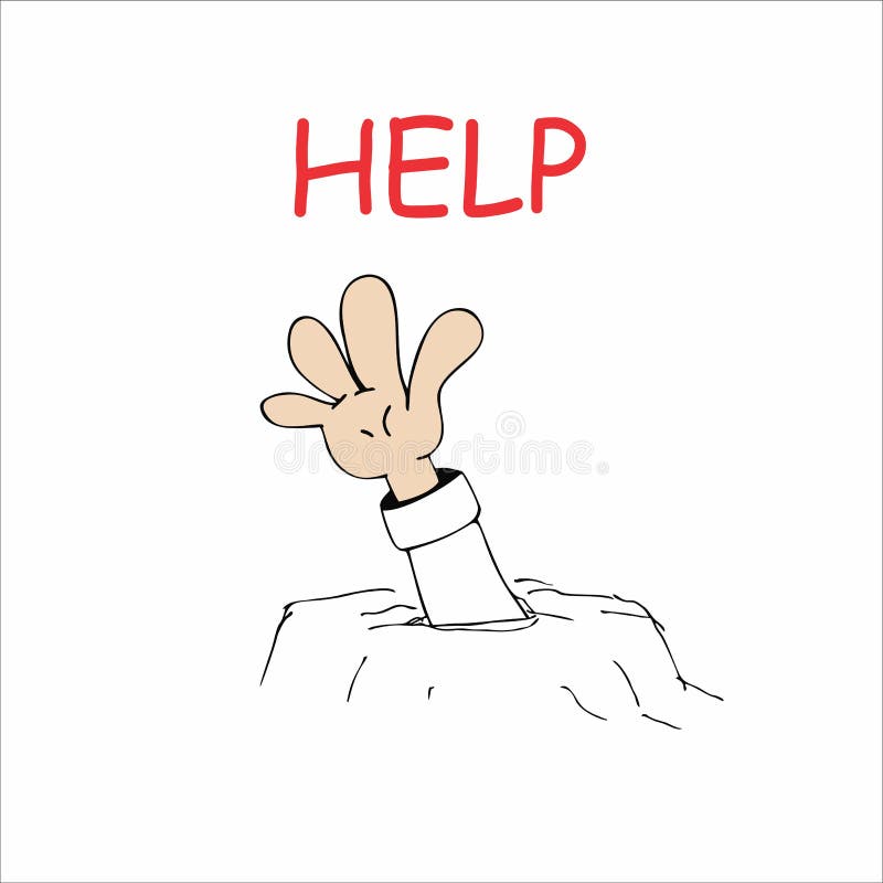 3d Man Crawling To the Help Button Stock Illustration - Illustration of ...