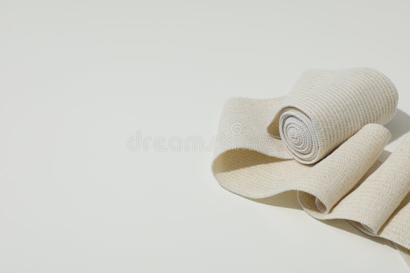 Help during an Injury, Elastic Bandage on White Background Stock Image ...
