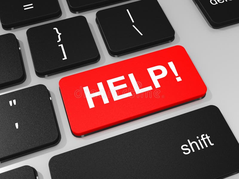 HELP Key on Keyboard of Laptop Computer. Stock Illustration ...