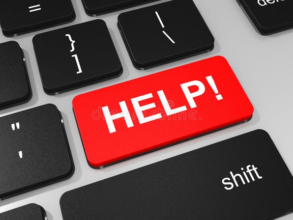 HELP Key on Keyboard of Laptop Computer. Stock Illustration ...