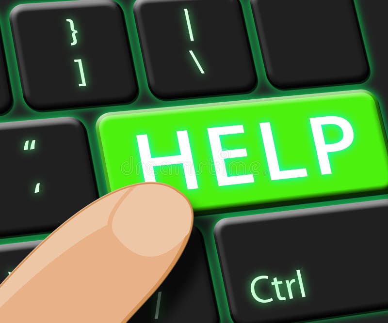 Help Key Means World Wide Web 3d Rendering Stock Illustration ...