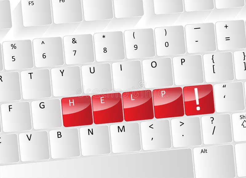 Help keyboard stock illustration. Illustration of device - 3492401