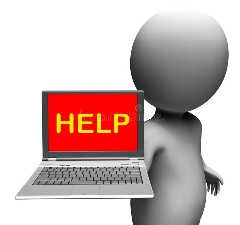 Help on Laptop Shows Helping Customer Service Help Desk or Support ...
