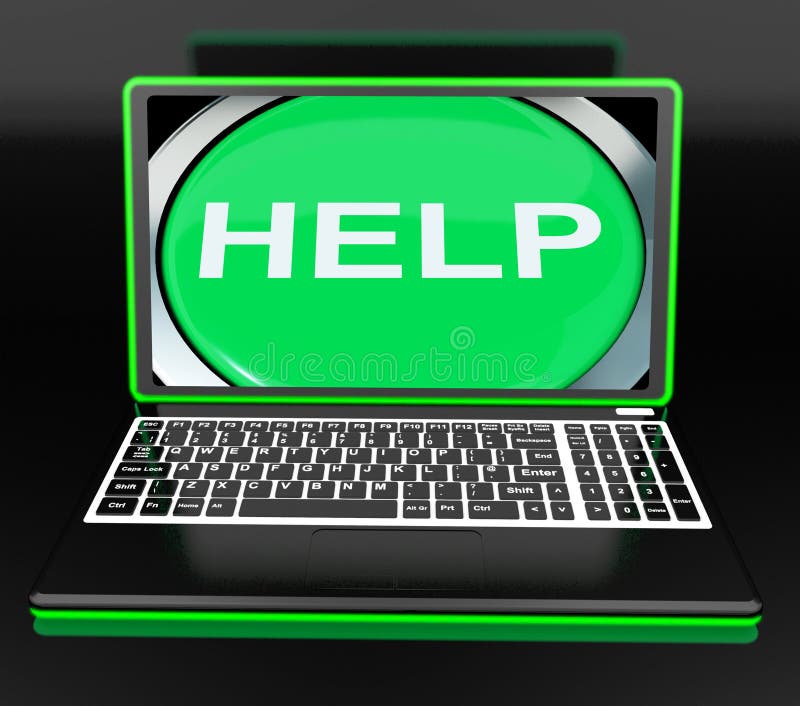 Help on Laptop Shows Helping Customer Service Help Desk or Support ...