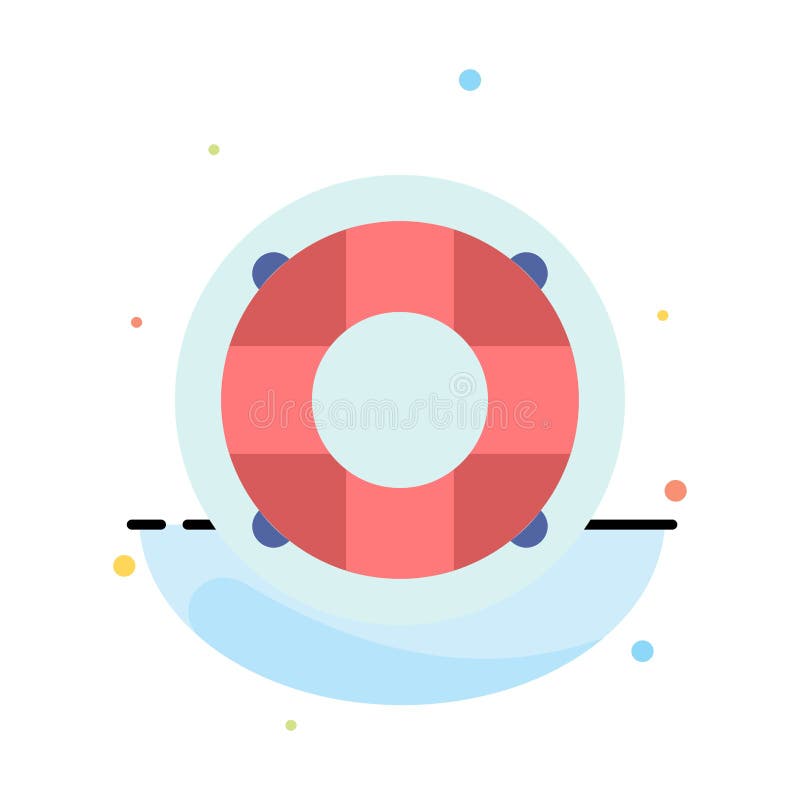 Help, Life, Lifebuoy, Lifesaver, Preserver Flat Color Icon Vector Stock ...