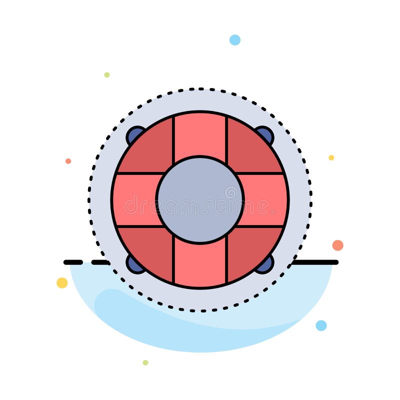 Help, Life, Lifebuoy, Lifesaver, Preserver Flat Color Icon Vector Stock ...