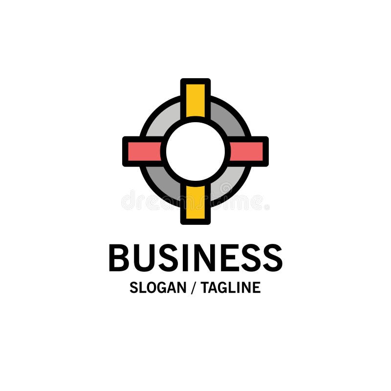 Help, Lifesaver, Support Business Logo Template. Flat Color Stock ...