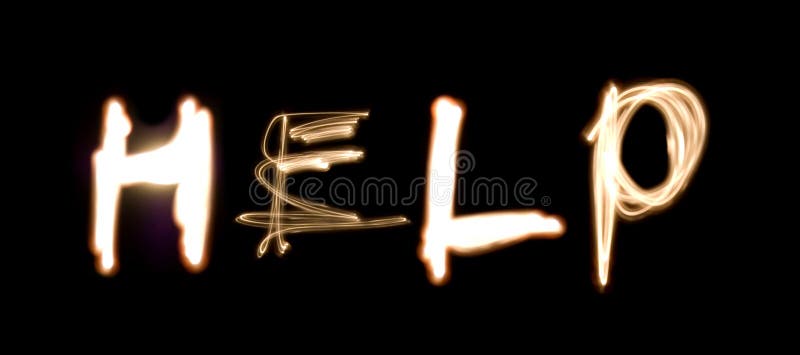 HELP_light_painting imagen de archivo. Imagen de resplandor - 11996047