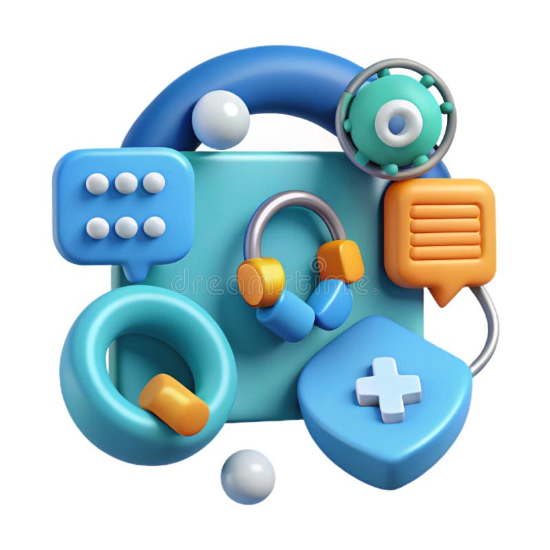 Help Line Abstract Concept 3D Vector Illustration. Get in Touch ...