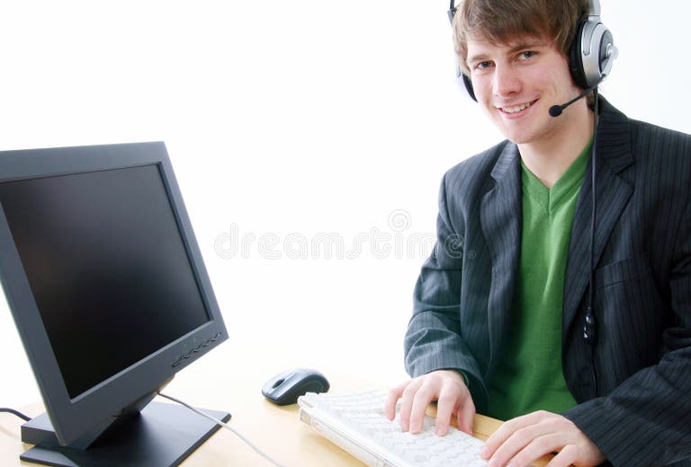 Help line computer stock image. Image of listen, contact - 3583069