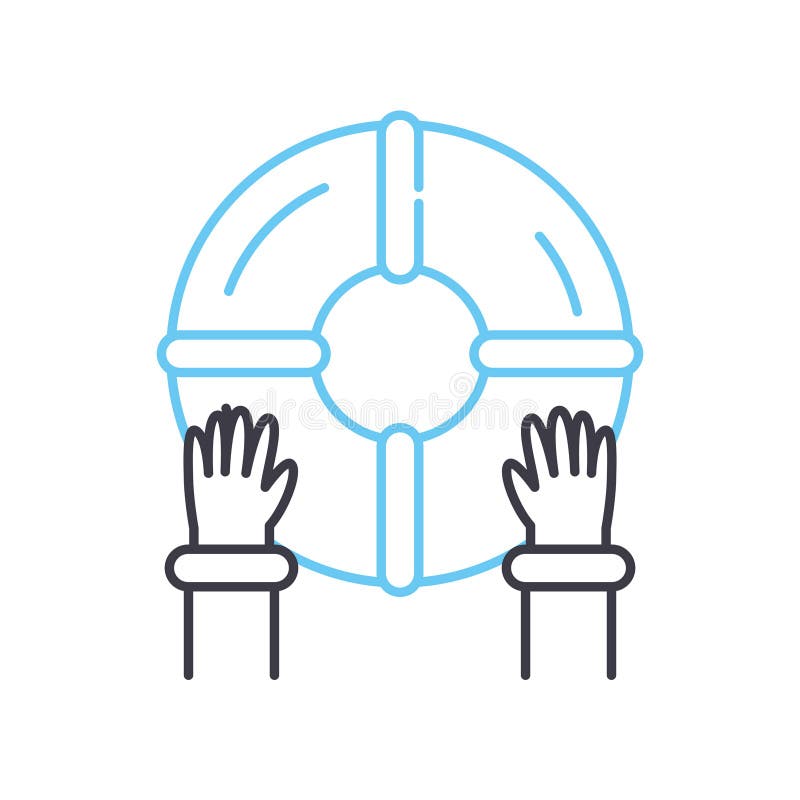 Help Line Icon, Outline Symbol, Vector Illustration, Concept Sign Stock ...