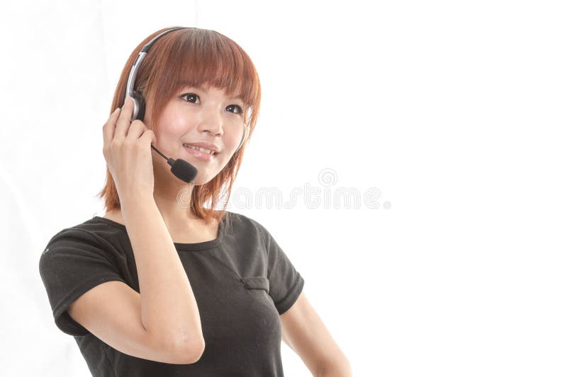 Help Line Operator with Headset Stock Photo - Image of attractive ...