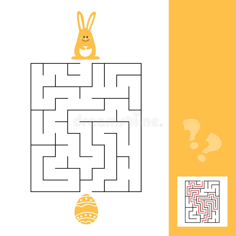 Help Little Bunny Find Path To Carrot. Labyrinth. Maze Game for Kids ...