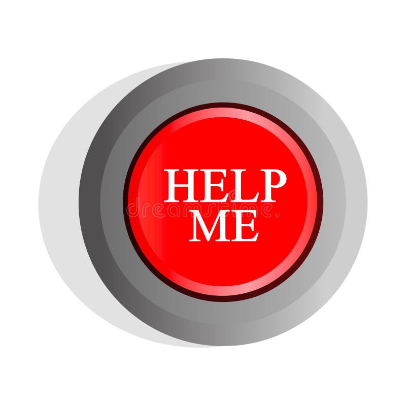 Help me Button. stock illustration. Illustration of deadline - 177727020