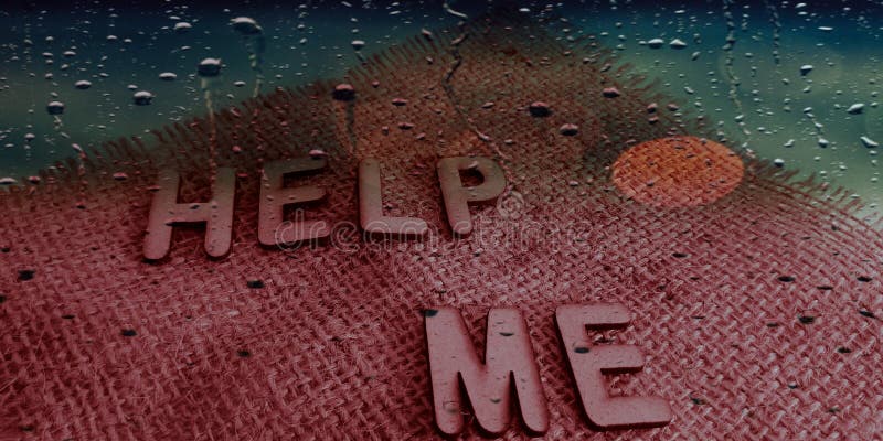 Help Me Text Displayed on Water Drop Abstract Background with ...