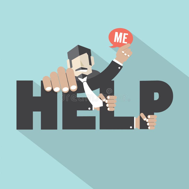 Help Me Typography Design stock vector. Illustration of symbol - 54096448