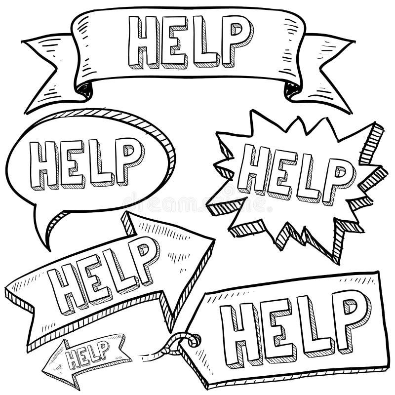 Help Message Banners, Labels, and Tags Stock Vector - Illustration of ...