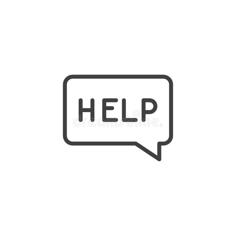 Help message line icon stock vector. Illustration of outline - 157550862