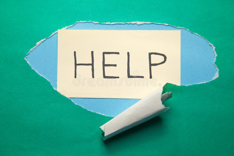 Help Message Written on a Paper Stock Image - Image of sign, help ...
