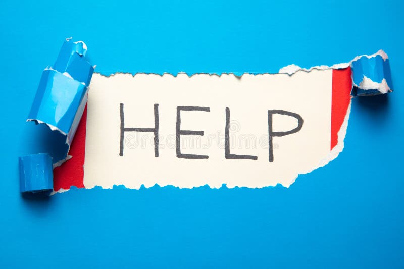 Help Message Written on a Paper Stock Photo - Image of help ...