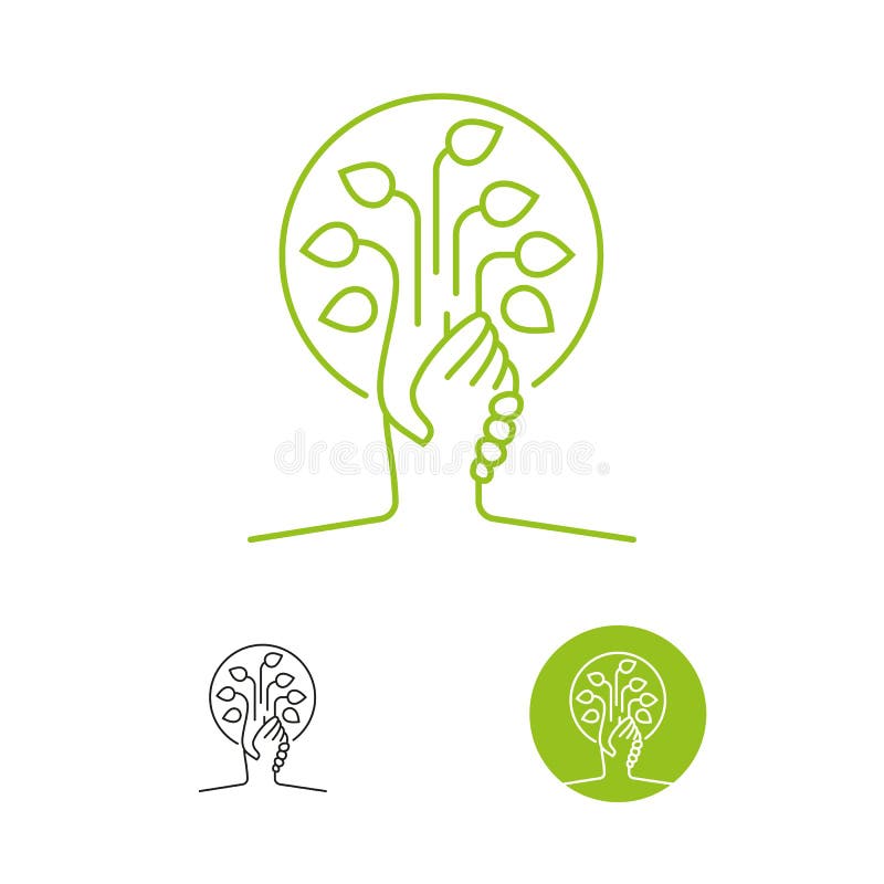 Help Nature Vector Icon, Earth and Tree Handshake Stock Vector ...