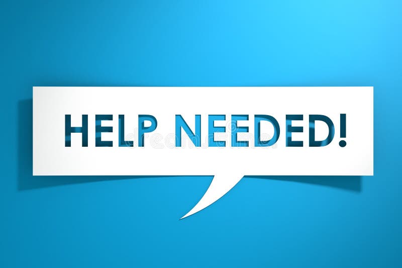 Help Needed Message on White Speak Bubble Stock Illustration ...
