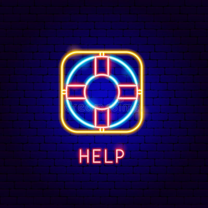 Help Neon Sign stock vector. Illustration of chat, address - 170956371
