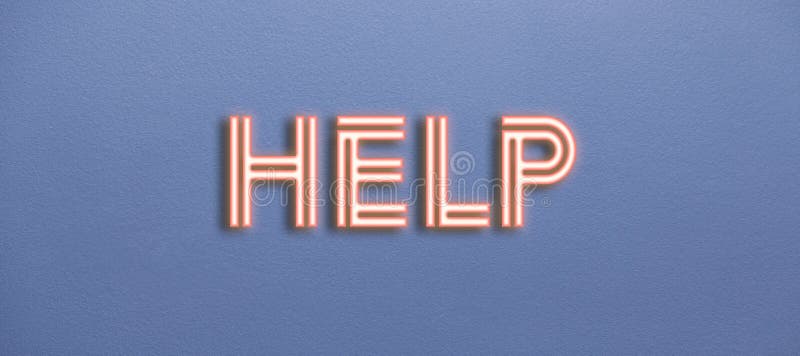 Help neon sign on a wall stock photo. Image of symbol - 326265682