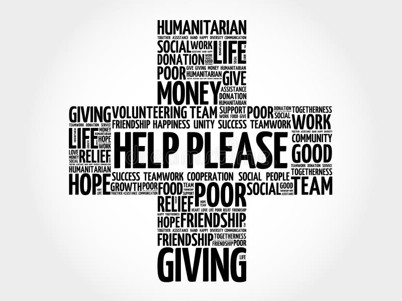 Help Please Word Cloud Collage Stock Illustration - Illustration of ...