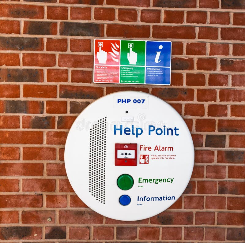 Public Help Point with Emergency and Information Buttons Mounted on ...