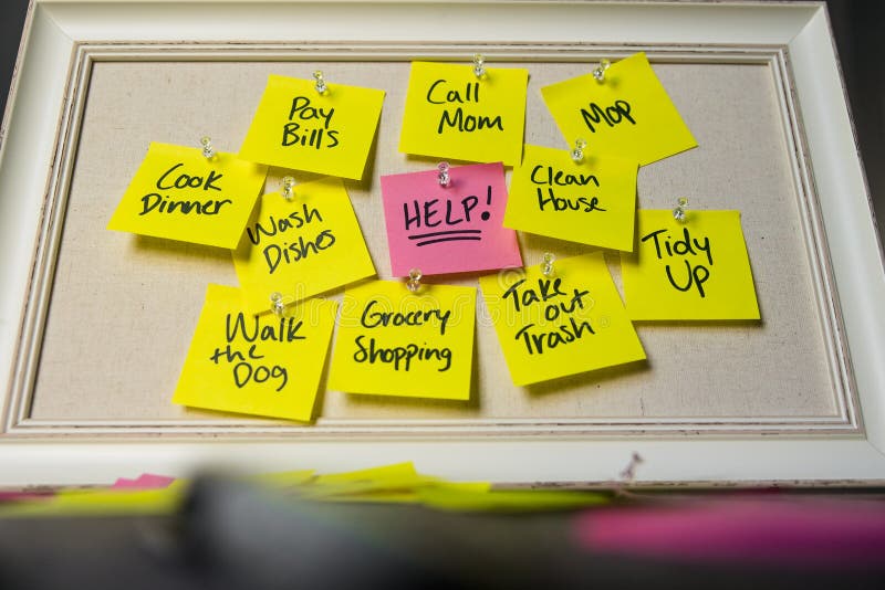Help, Post it Notes, To Do List Sticky Notes, Overwhelmed Concept, Busy ... Help, Post it Notes, To Do List Sticky Notes, Overwhelmed Concept, Busy ...