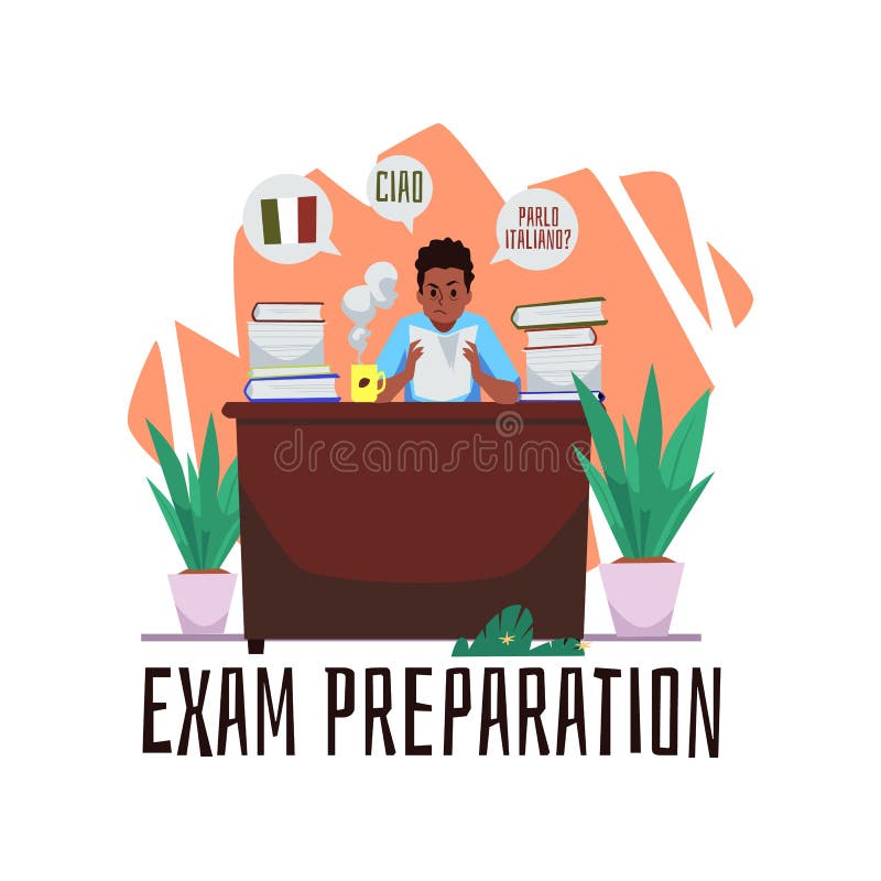 Help Preparing for a Language Exam Banner, Flat Vector Illustration ...