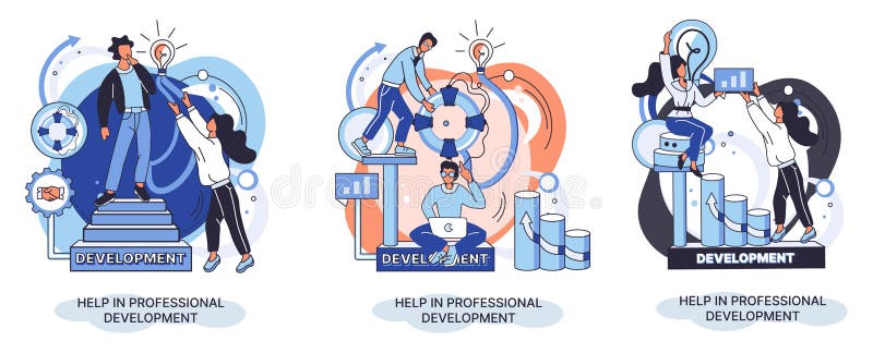 Help in Professional Development Metaphor. Qualified Employee Training ...