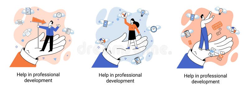 Help in Professional Development Metaphor. Qualified Employee Training ...