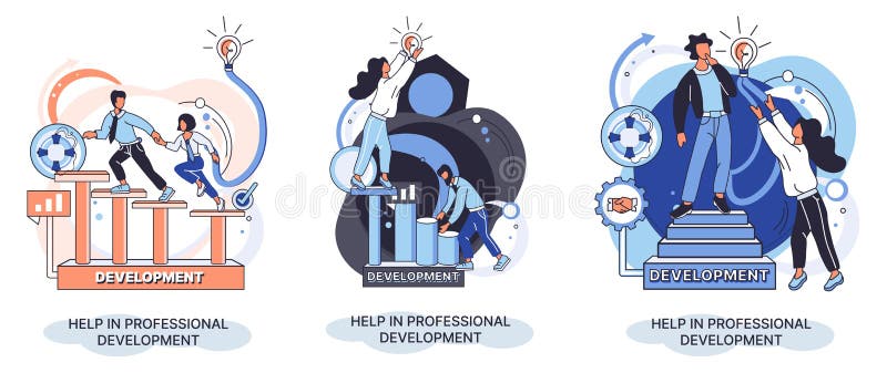 Help in Professional Development Metaphor. Qualified Employee Training ...