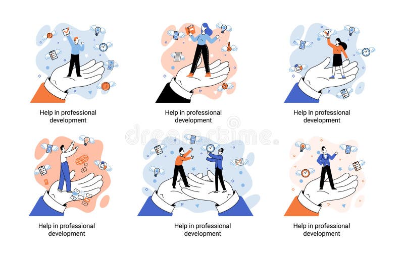 Help in Professional Development Metaphor. Qualified Employee Training ...