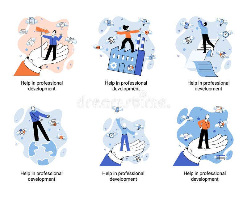 Help in Professional Development Metaphor. Qualified Employee Training ...